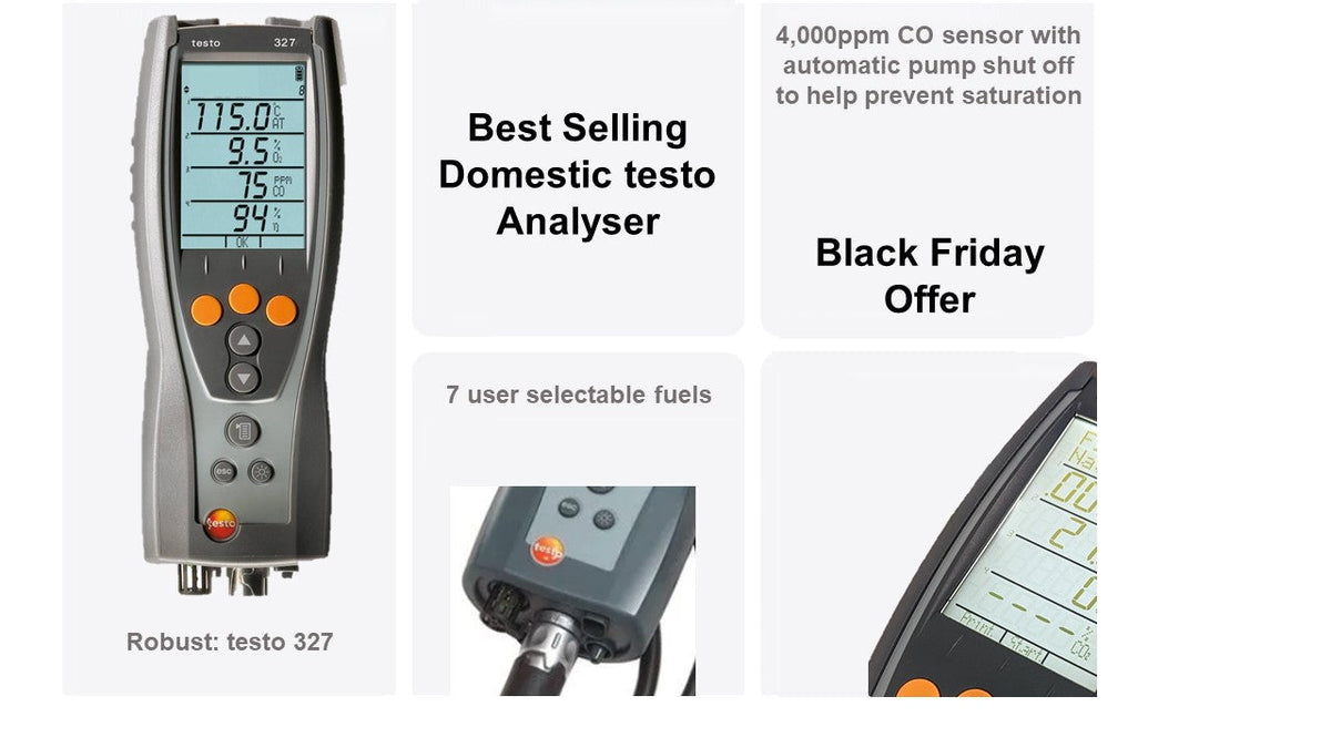 testo 327-1 Flue Gas Analyser Standard Kit (Standard Kit + gas leak de ...