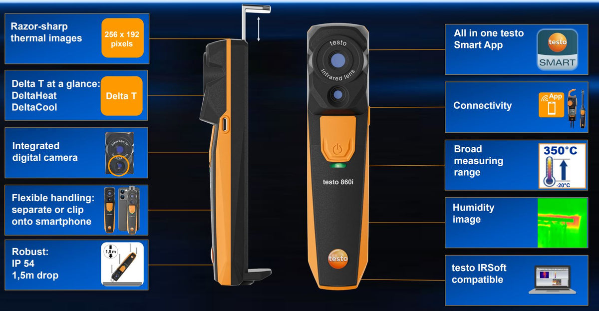 testo 860i kit - wireless thermal imaging camera with FREE protective ...